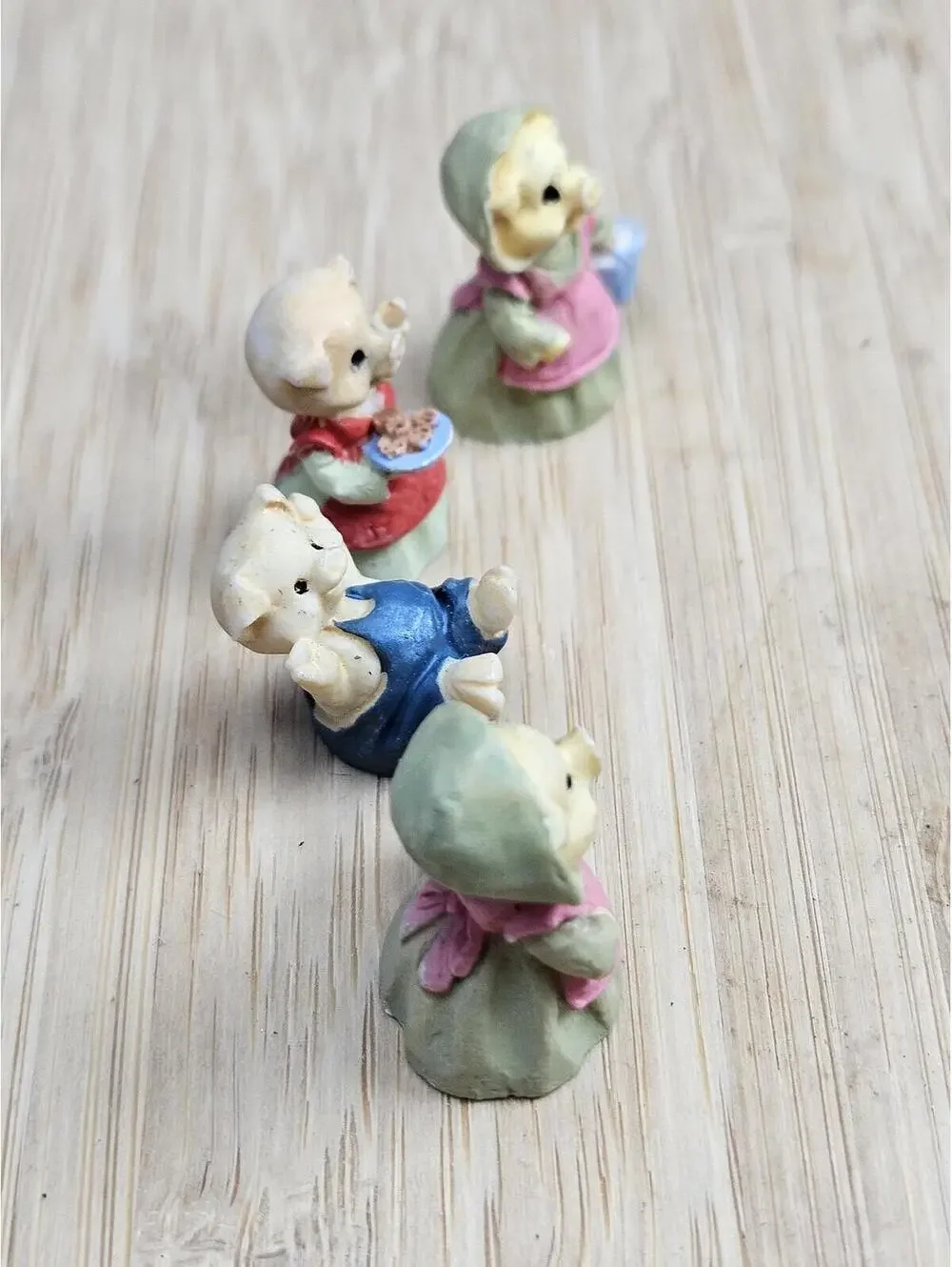 Other | Vintage Mini Resin Pig Figurines Tiny Anthropomorphic Pig Set ...